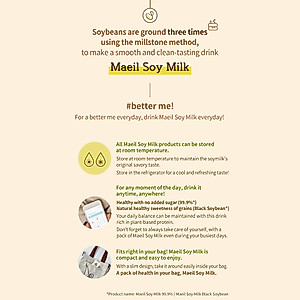 Maeil Soy Milk Original | 6.4FL OZ (190mL) / Unit | 6.6g Plant-Based Protein | 6.2 Dietary Fiber| Dairy Free | 5 Grain | Grab-N-Go | Made in Korea (Original, Pack of 12)
