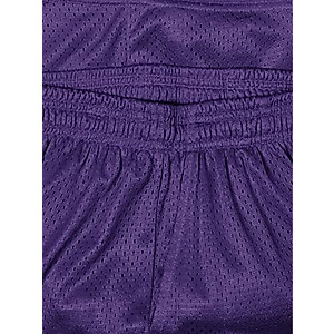 Hat and Beyond Mens Mesh Shorts Elastic Sports Gym Performance Workout Boxing Jersey Basketball Pants (Medium, 1ih01_Purple)