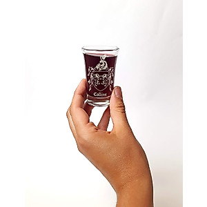 Collins Irish Family Coat of Arms Shot Glass 1.5oz - Free Personalized Engraving