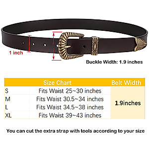 ALAIX Belts for women Women's Belts Silver Gold Buckle leather belts Black Western belts Jeans Pants belts for women
