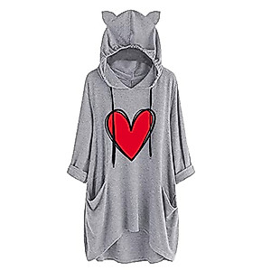 GIANTHONG Suetas De Heart Shirt Valentines Heart Top Women Cute Valentines Day Shirts for Women Souvenirs Sweaters for Womens Red Cropped Hoodie Zip Up Valentine’s Day Shirt
