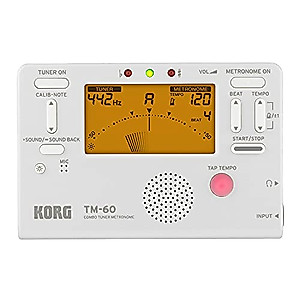 Korg TM60C Combo Tuner Metronome With Contact Microphone, White