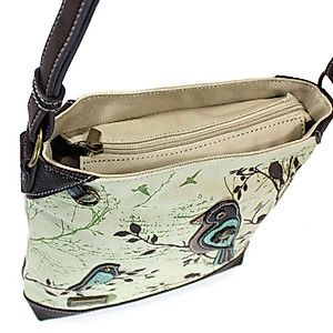 Chala Handbags Safari Bird Canvas Crossbody Bag Purse