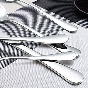 LIANYU 48-Piece Silverware Set with Extra Forks, Stainless Steel Flatware Cutlery Set for 8, Eating Utensils Tableware, Dishwasher Safe, Mirror Finish