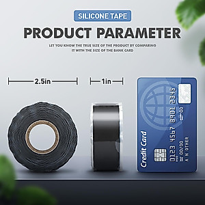 CLAVICHORD Seal Self Fusing Silicone Tape - 1 Inch Wide and 15 Feet Long Weatherproof Self Fusing Silicone Sealing Tape for Emergency Pipeline Repair/Cable Bandage/Tool Fixing（Black）