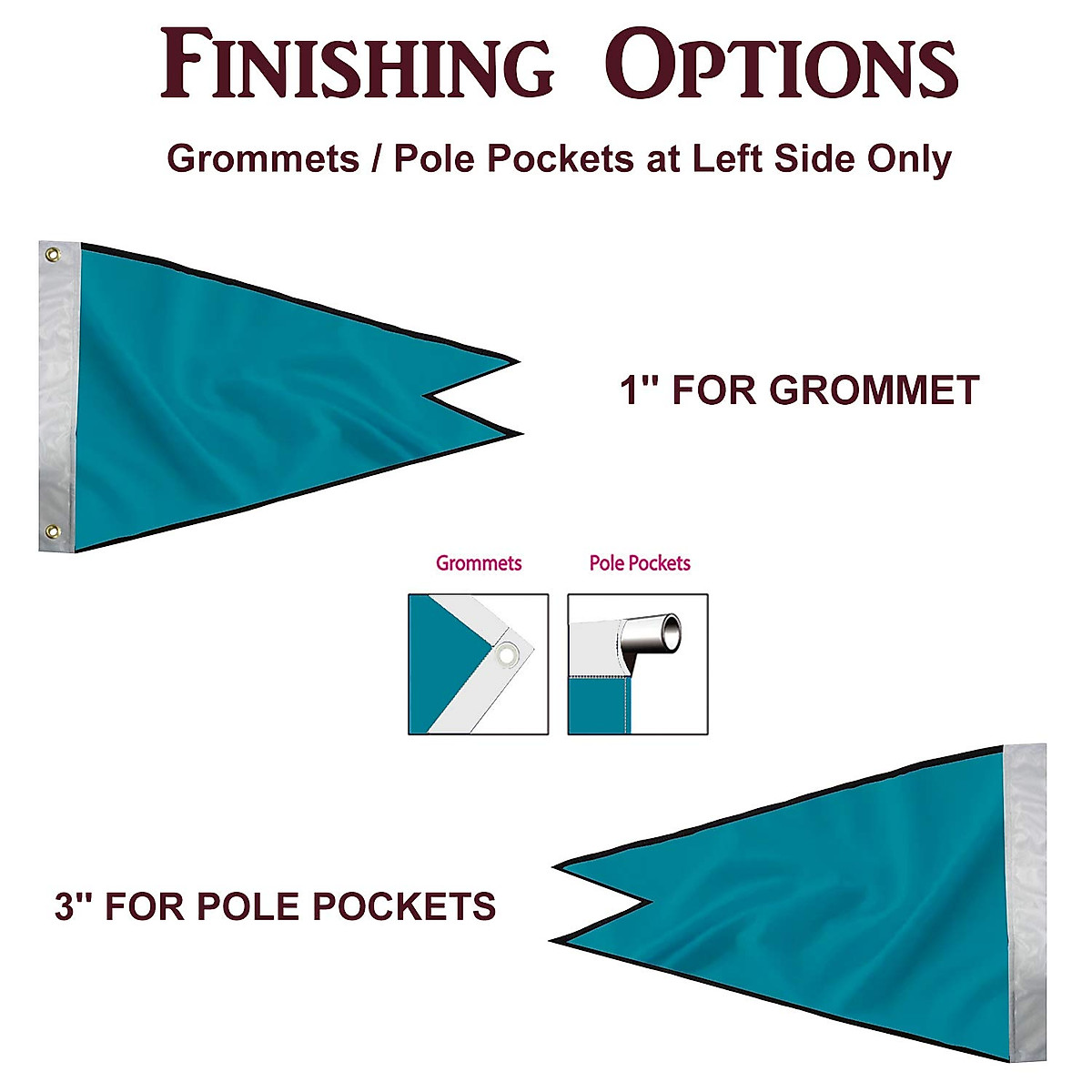 BannerBuzz Custom Printed Burgee Pennat Boat Flag for Events, Festivals - No Hardware Included (3' W X 2' H, Single Side Printing)