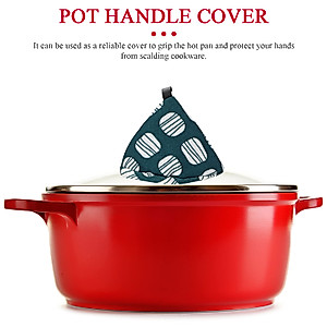 OSALADI 2pcs Hot Handle Holder Non Slip Pot Holders Cover Assist Hot Pan Handle Triangle Fabric Pot Clip Pot lid Gloves Anti Scalding Protector Kitchen Cooking Pot Handle Hat