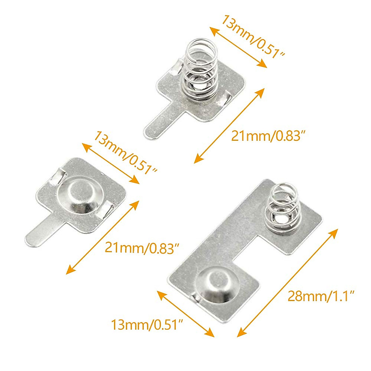Mecion Spring Contact Plate AA Battery Positive to Negative Conversion 30 Pairs