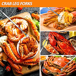 Seafood Crab Crackers and Tools, 21 Pcs Crab Leg Crackers Tools, Lobster Crackers and Picks Set, Crab Utensils Seafood Tools, Crab Forks Scissors Lobster Shellers, mobzio Nut Cracker Set for Crab Legs