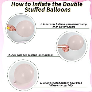 Dusty Pink Beige Gold Boho Balloon Garland Arch Kit, Neutral Blush Nude Tan Champagne Gold Double Stuffed Balloon Arch Kit for Women Birthday Wedding Baby Bridal Shower Engagement Party Decorations