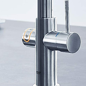 GROHE 31251DC2 Blue Water Filter Pull-Down Kitchen Faucet Supersteel (Stainless Steel)