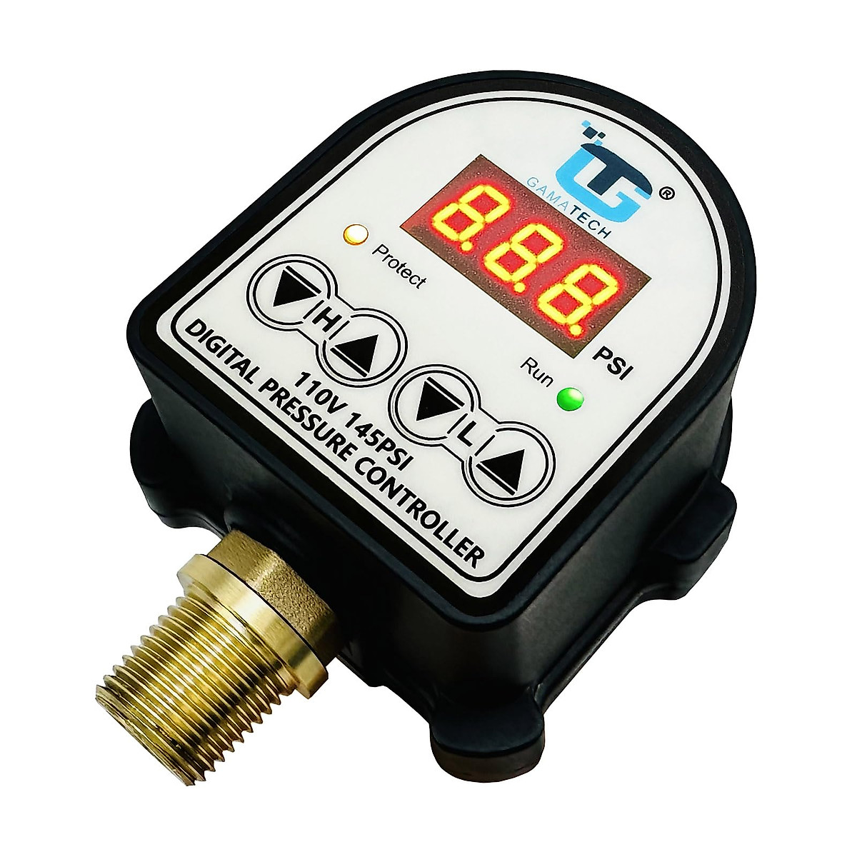 GamaTech Pressure Switch for Water Pump and Air Pump, Digital Adjustable Pressure Controller, 110V, 0-145 Psi, 1/2" Male Npt
