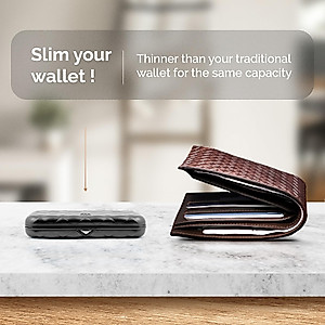 ÖGON -DESIGNS- Lady Case Aluminum Wallet - Women - RFID Blocking Card Holder - Up to 10 Cards and Banknotes - Black