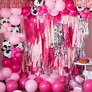 Paready Cow Balloons, 30PCS Pink Cow Balloons 12 Inch Pink Confetti and Cow Print Balloons Hot Pink and Light Pink Latex Balloons Pastel Pink Cow Balloons for Cow Party Girls Birthday Baby Shower