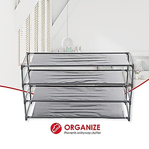 Home Basics 20 Pair Non-Woven Shoe Rack (4-Tier Wide)