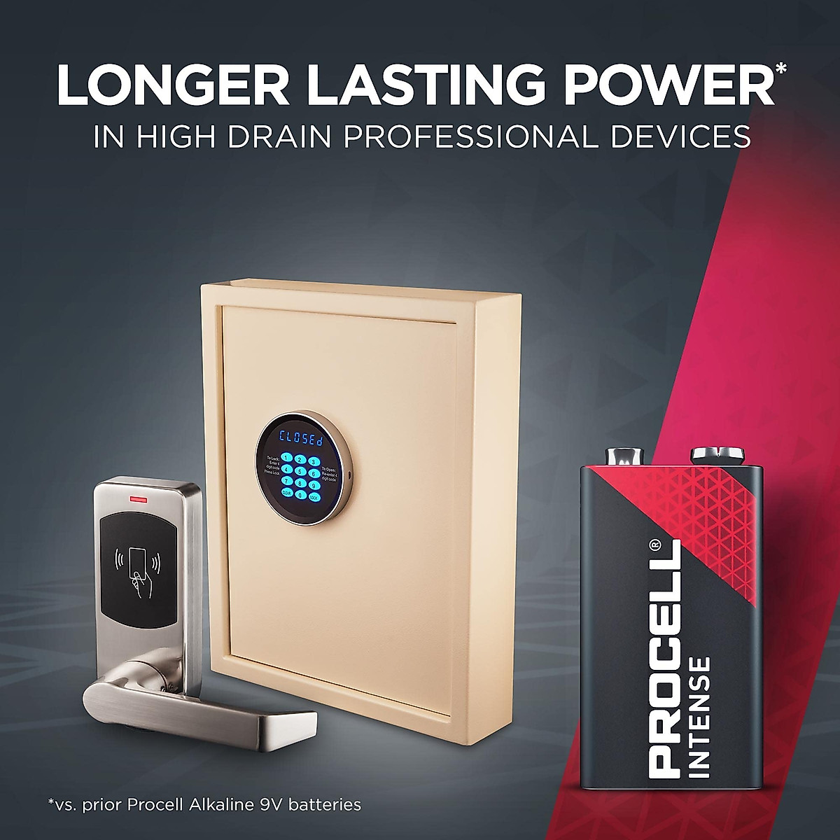 PROCELL Alkaline Intense 9V Batteries, 9-Volt Alkaline for High Drain Professional Devices, 9V Battery with Long-Lasting Power, All-Purpose 9V Industrial Batteries, 72-Count Bulk Pack