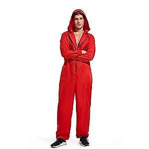 Lukyamzn Halloween Red Money Jumpsuit Cosplay Party Tracksuit Outfits Props Role Play Red Classic Costume from TV Series