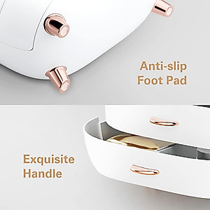 DEPAD Makeup Organizer Holder, Cosmetic Storage Box Skincare Organizer with 2-Layer Drawers, Waterproof and Dustproof Cosmetic Display Cases for Bedroom Dresser, Bathroom Countertop (White)