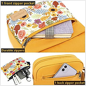 Leaper Small Canvas Crossbody Bag and Purse Set for Women (SD08-Yellow)