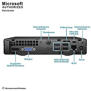 HP EliteDesk 705 G3 - Mini Desktop - A10 PRO-8770E 2.8 GHz - 8 GB - 128 GB SSD 1GG27US#ABA (Renewed)