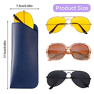 CREPUSCOLO 6 Pack Soft Glasses Cases, Leather Eyeglass Cases Glasses Pouch Travel Glasses Case for Women Men Kids