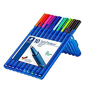 STAEDTLER 437 XBSB10 Triplus Ballpoint Pen - Multi-Colour (Pack of 10)