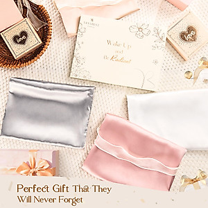 Yanibest Satin Pillowcase, Silk Pillow Cases for Hair and Skin with Zipper, Queen Pillow Cases Set of 2 for 20"x30", Exquisite Packaging for Women Men