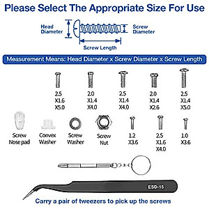 Hautton Eyeglass Repair Kits, 6 Pcs Precision Magnetic Screwdriver Tool Set with Glasses & Watch Screws & Curved Tweezers for Eyeglass Spectacle Sunglass Watch Clock and Other Small Electronics Repair