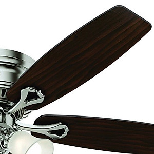 Hunter Fan 52 inch Casual Brushed Nickel Finish Indoor Ceiling Fan with LED Light Kit and Pull Chain (Renewed)