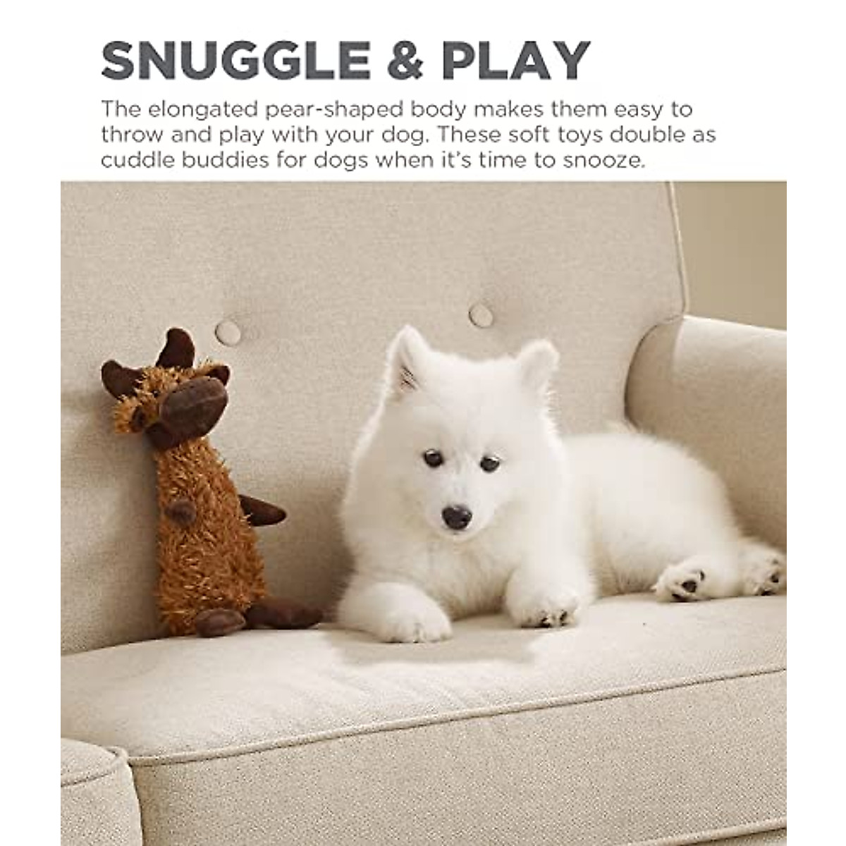 Outward Hound Scruffles Moose Plush Squeaky Dog Toy, Small