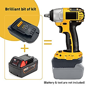 Heating Master ZDTZAN Battery Adapter MIL18DL for Milwaukee M18 18V Battery to Dewalt 20V Lithium-ion Battery, Convert Milwaukee M18 Battery to Dewalt 20V Tool Use