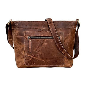 Concealed Carry Delaney Distressed Leather Crossbody Bags for Women-Vintage Leather Multi Pocket Shoulder Sling Womens Purses and Handbags by Vintage Couture
