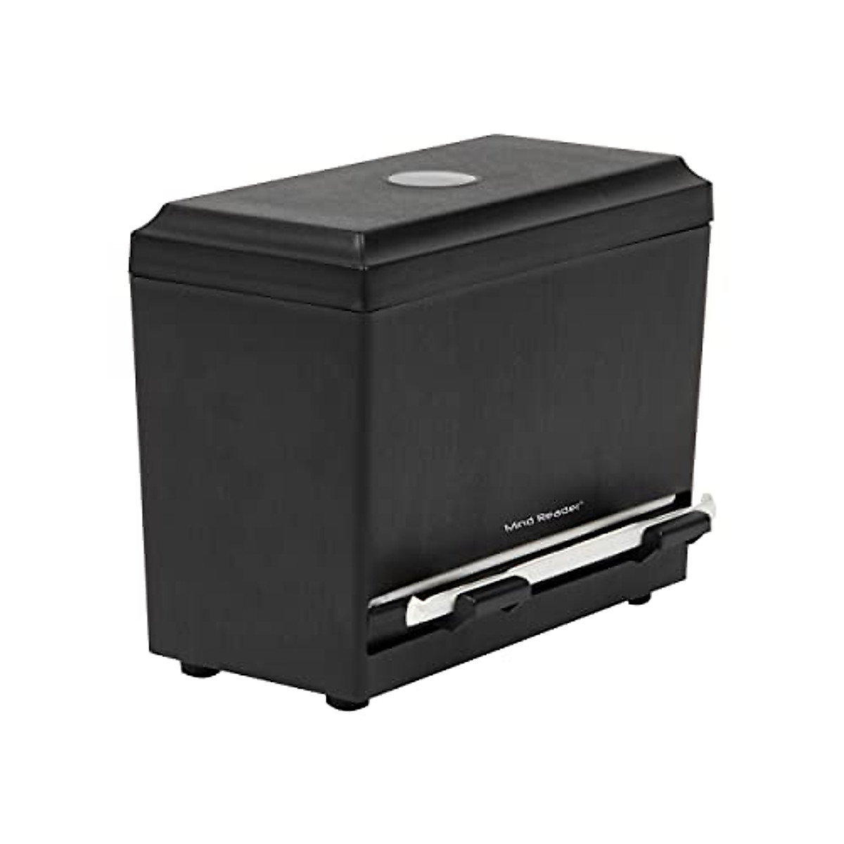 Mind Reader Anchor Collection, One Touch Straw Dispenser, Countertop Organizer, Black 4.5 x 9.25 x 7