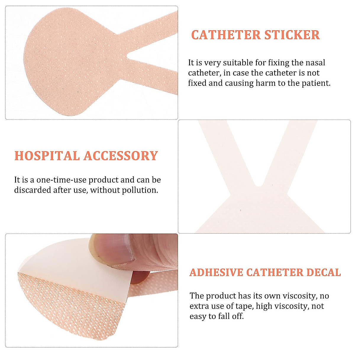 Healifty 6 Sheets of Nasal Tube Holder Nasogastric Feeding Tube Fastener Catheter Fixed Tape Sticker Adhesive Decals for Home Clinic Care Nursing Supplies 11x8. 5x0. 1cm