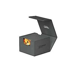 Ultimate Guard Sidewinder 133+, Deck Box for 133 Double-Sleeved TCG Cards, Grey, Magnetic Closure & Microfiber Inner Lining for Secure Storage
