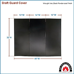 Minuteman International Draft Guard Cover, 40-in x 32-in, Black