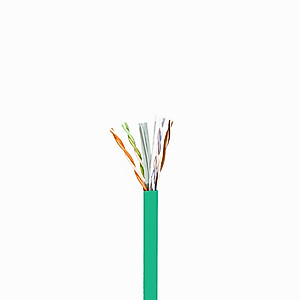 Infinity Cable Cat6e Plenum 600MHz CMP 23AWG UTP Solid 100% Pure Copper, 1000 Feet, Easy to Pull (Reelex II) Box, Green