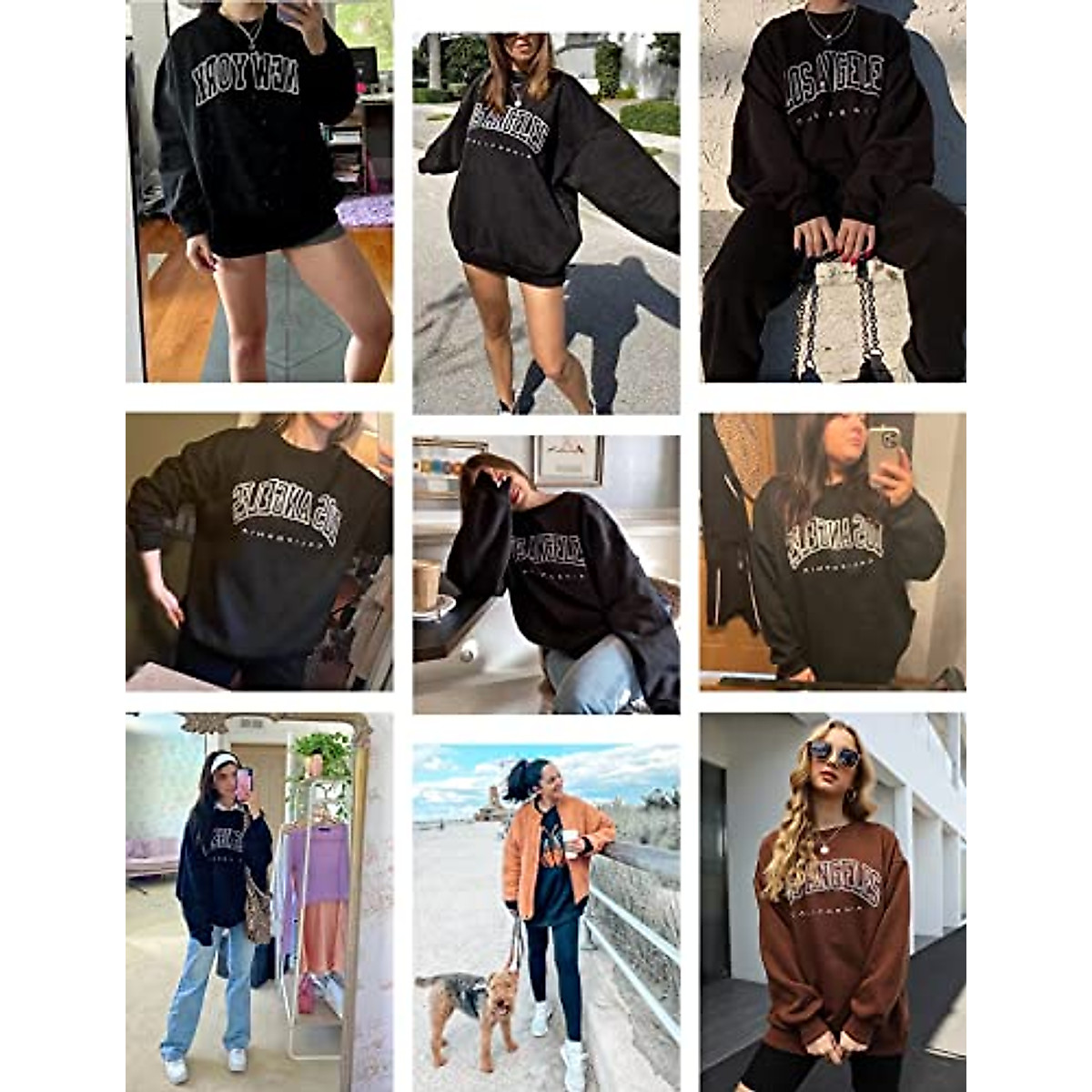 BBX Lephsnt Womens Sweatshirts and Hoodies Graphic New York Oversized Ladies Sweatshirts Fleece Pullover Hoodies(GREY,M)