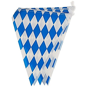 Beistle 50970 Oktoberfest Bavarian Flag Pennant Banner 11 Inches by 12 Feet (3-Pack)