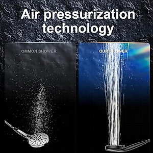 High Pressure Shower Head with Handheld - Filtered Shower Head with Pause and Jet 𝟏𝟎 Spray Modes, 5 Inch Removable Powerful High Pressure Showerhead with Extra Long Hose and Detachable Filter Wand