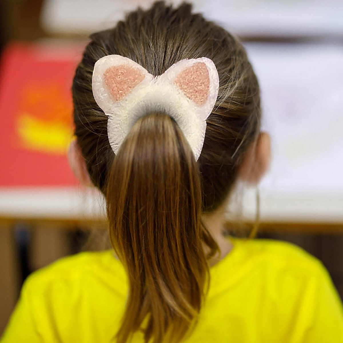 ZITIANY 2 PCS Furry Hair Ties Cute Animal Fluffy Hair Scrunchies Elastic Hair Bands Fuzzy Bobbles Ponytail Holders Hair for Women Girls A02#Bear Ears 2PC hair styling accessories