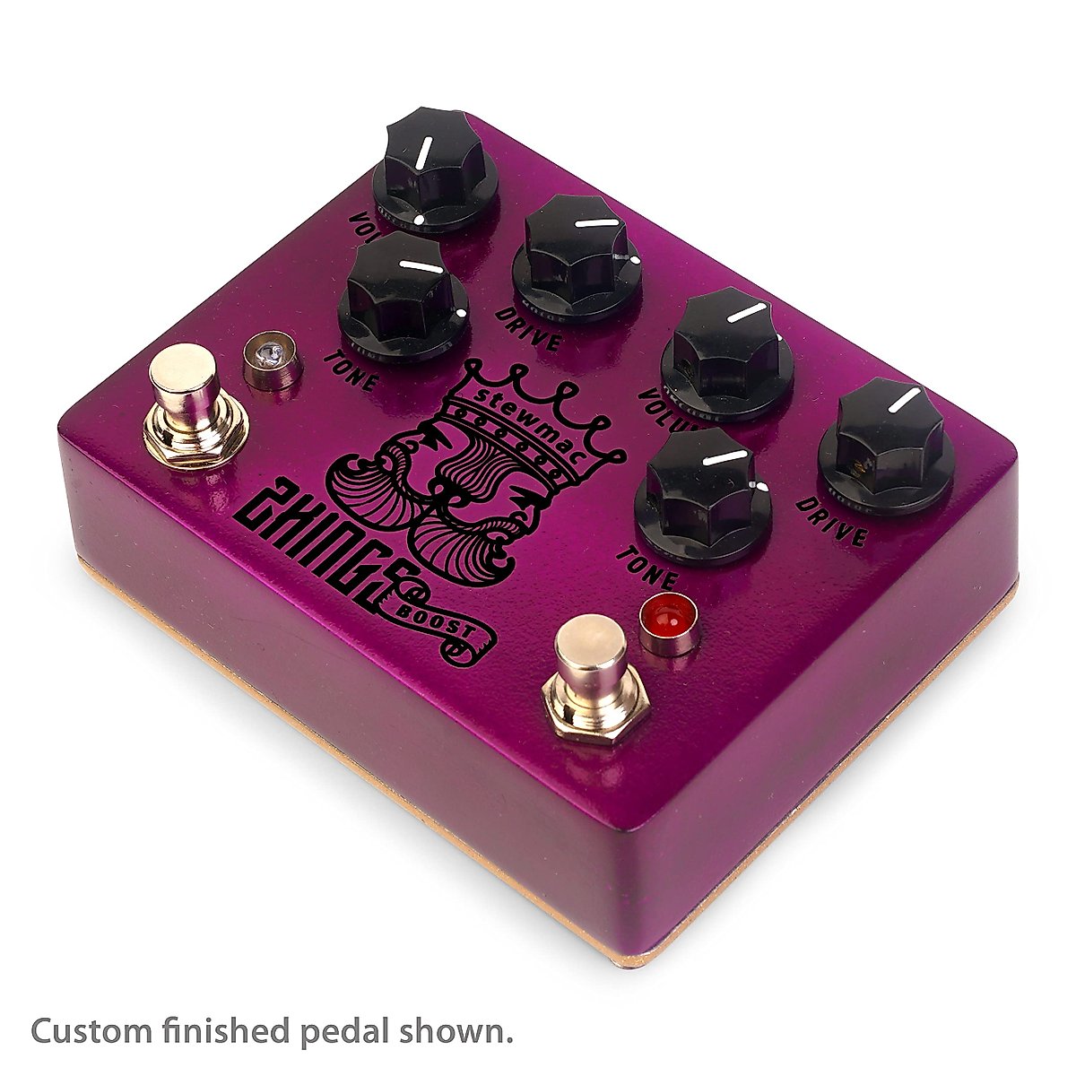 StewMac Two Kings Boost Pedal Kit With White Enclosure, 9 Volt Battery, and DC Powered, Based on the King Of Tone