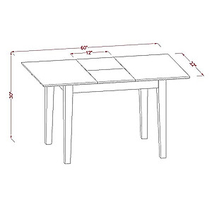 East West Furniture PST-SBR-T Picasso Dining Table - a Rectangle Wooden Table Top with Butterfly Leaf, 32x60 Inch, Saddle Brown