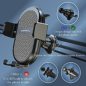 Ronnaquetta 360 Rotation Car Phone Holder, Quick Release, Adjustable, Compatible with 99% Phones, Black