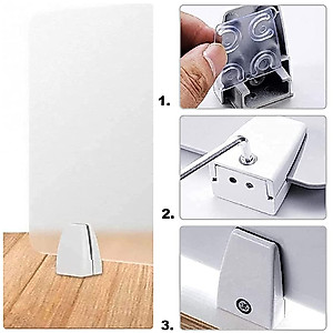 LELEVTXP 4 Pcs Desk Divider Clamps Adjustable Screen Partition Clips Practical Desktop Privacy Panel Clips for Offices Classroom Desktop