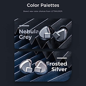 LETSHUOER S12 in-Ear Earphone 14.8mm Planar Magnetic Driver IEMs HiFi Headphone with Silver Plated Monocrystalline Copper Cable 3.5mm Headphones Jack (Grey)