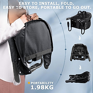 Fader Baby high Chair, Hook on high Chair, Portable High Chair for Travel, High Chair for Table, Portable & Foldable，Suitable for Family and Travel, for Babies 6-36 Months for Eating & Dining (Black)