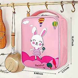 Spoilu lunch Box for Kids, School Insulated Lunch Bags for Boys and Girls - Double Insulated, Durable, Water-Resistant Fabric, Rabbit