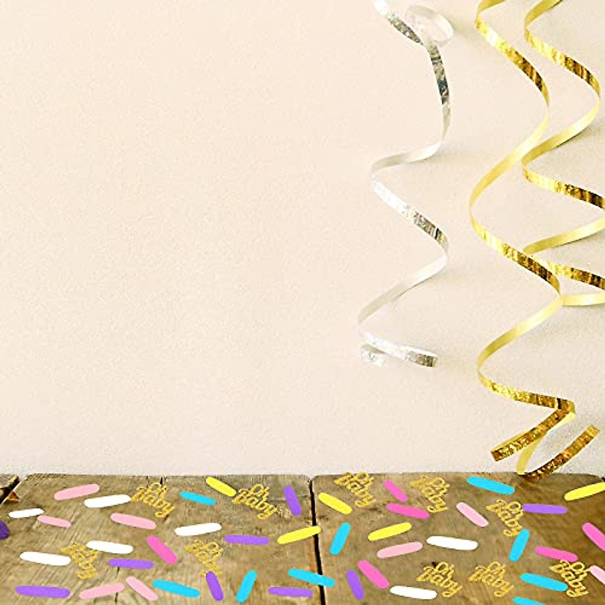 350 Pieces Baby Confetti Sprinkles Baby Shower Table Confetti Decorations Donut Paper Baby Confetti Sprinkles for Baby Shower (Classic Style)