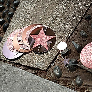 Rose Gold Circle Dot Garland StreamersTwinkle Star Party Decoration Glitter Paper Hanging Bunting Banner Backdrop Wedding/Anniversary/Baby Shower/Christmas/Birthday/Bday/Prom/Engagement/Sweet 16